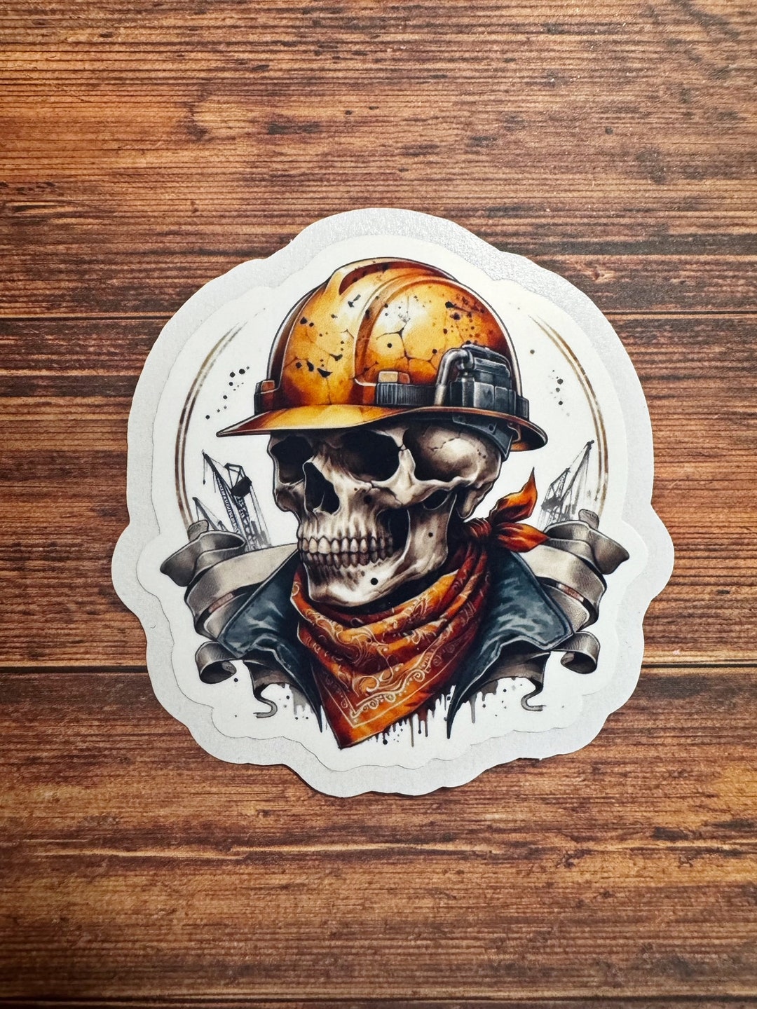 Construction Worker Skeleton Sticker: Waterproof Hardhat Sticker - Etsy