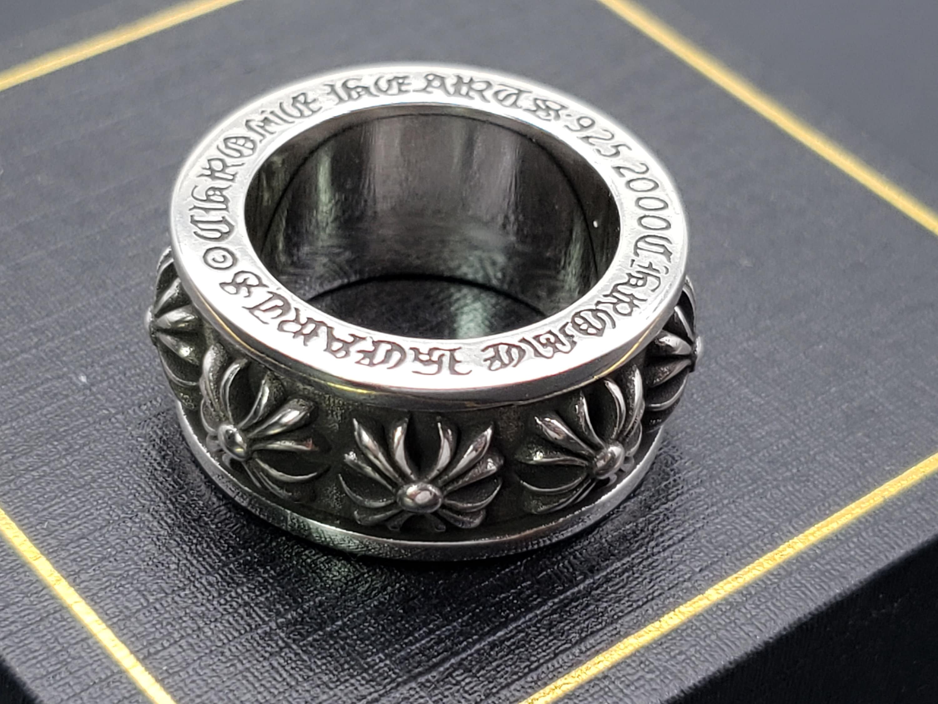 Chrome Hearts Retro Rotatable Cross Flower Ring - Etsy