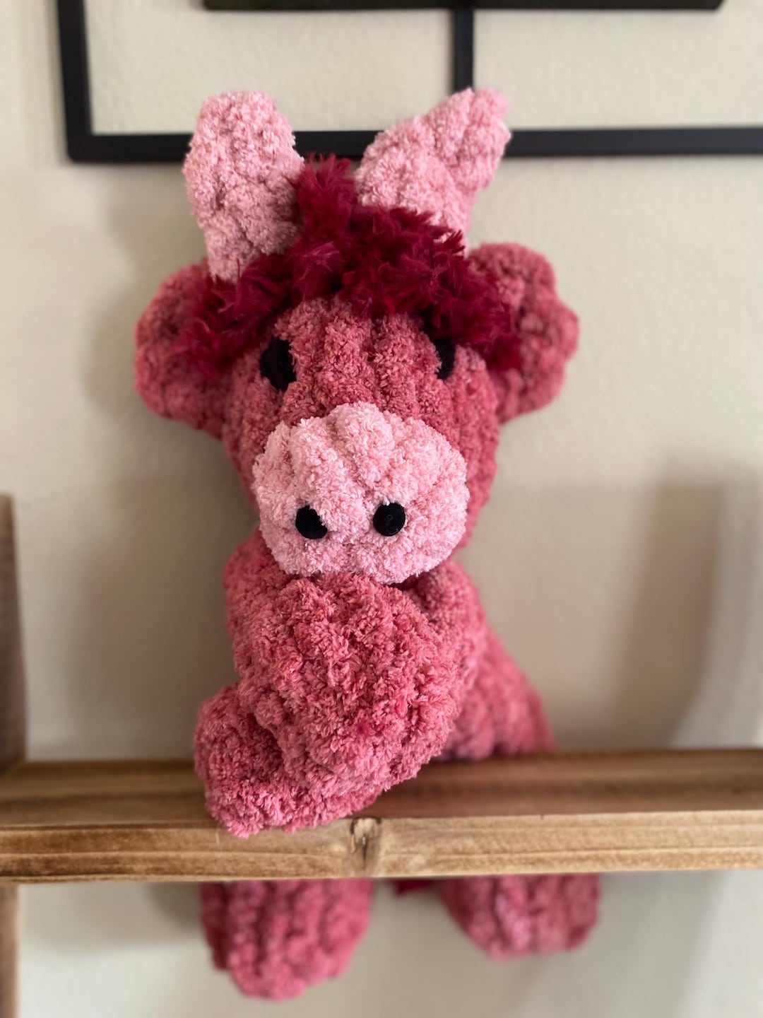 Hand-knit Pink Highland Cow Stuffy, Farm Animal Plush - Etsy