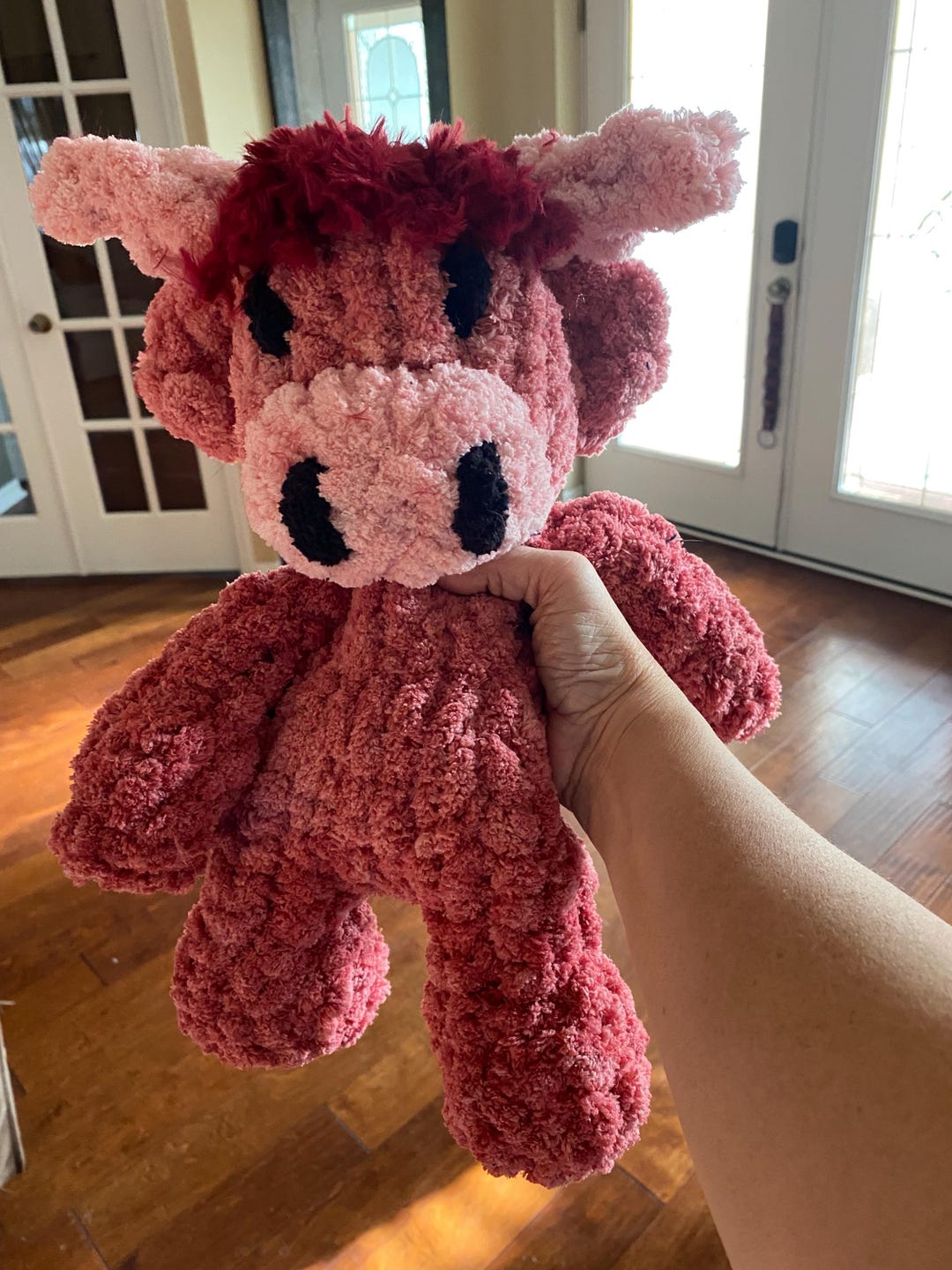 Adorable Pink Highland Cow Stuffy; Farm Animal Stuffy; Cow Stuffed ...