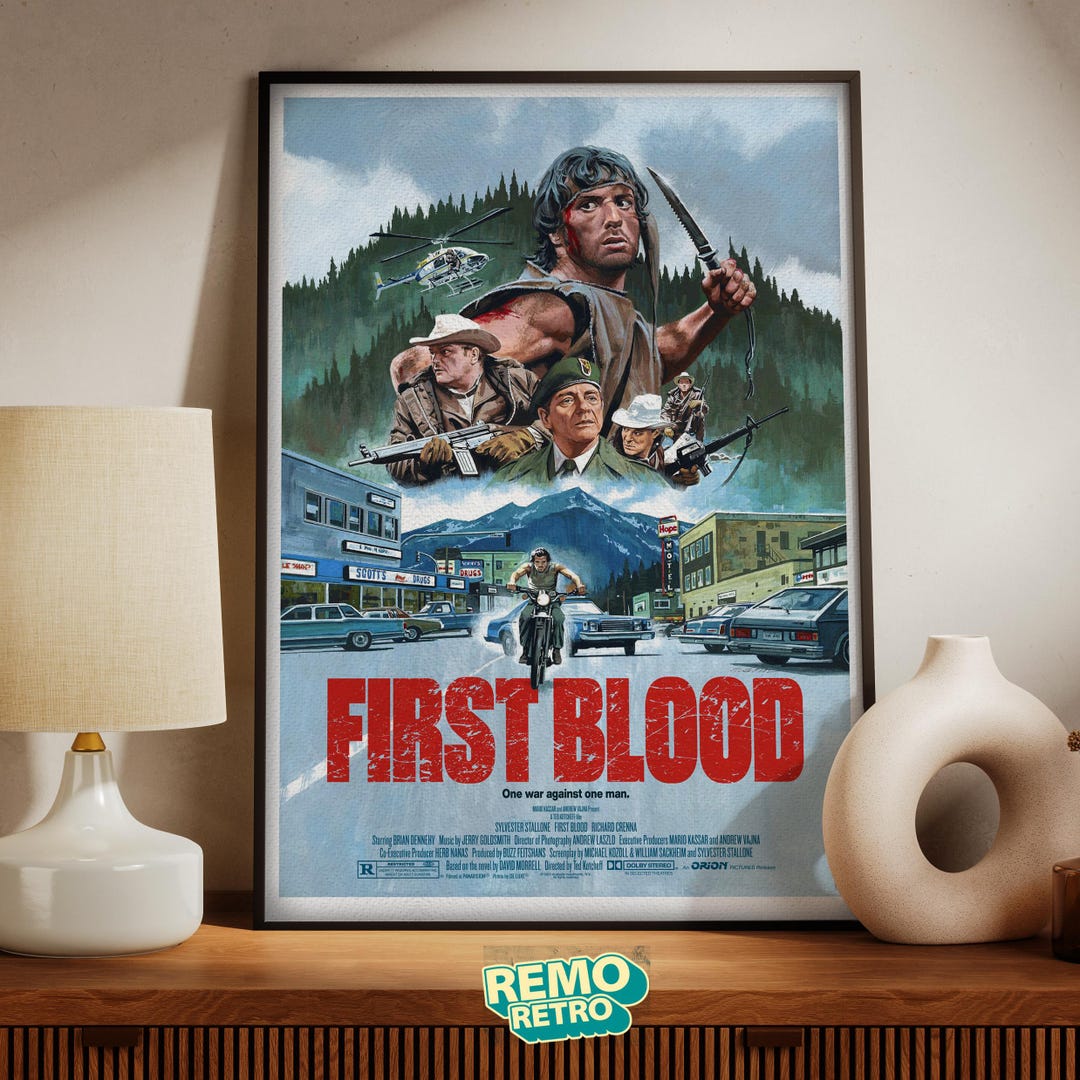 First Blood Poster Wall Art Wall Prints Home Decor Canvas Print Gift ...