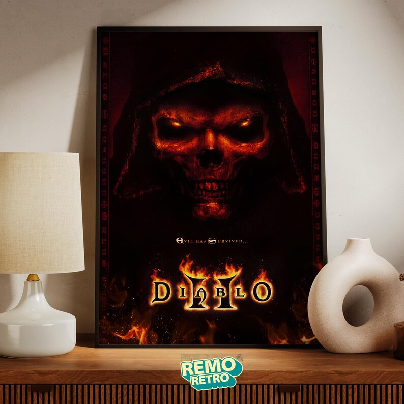 Diablo Game Poster Wall Art Wall Prints Home Decor Canvas Print Gift ...