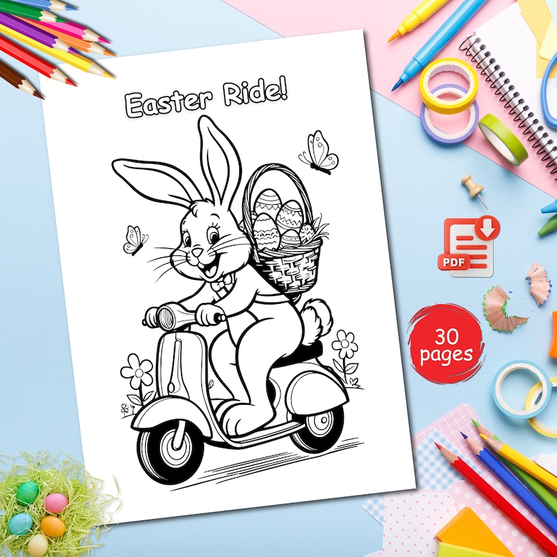 Easter Coloring Book for Kids – 30 Fun Pages With Easter Bunny, Chicks ...