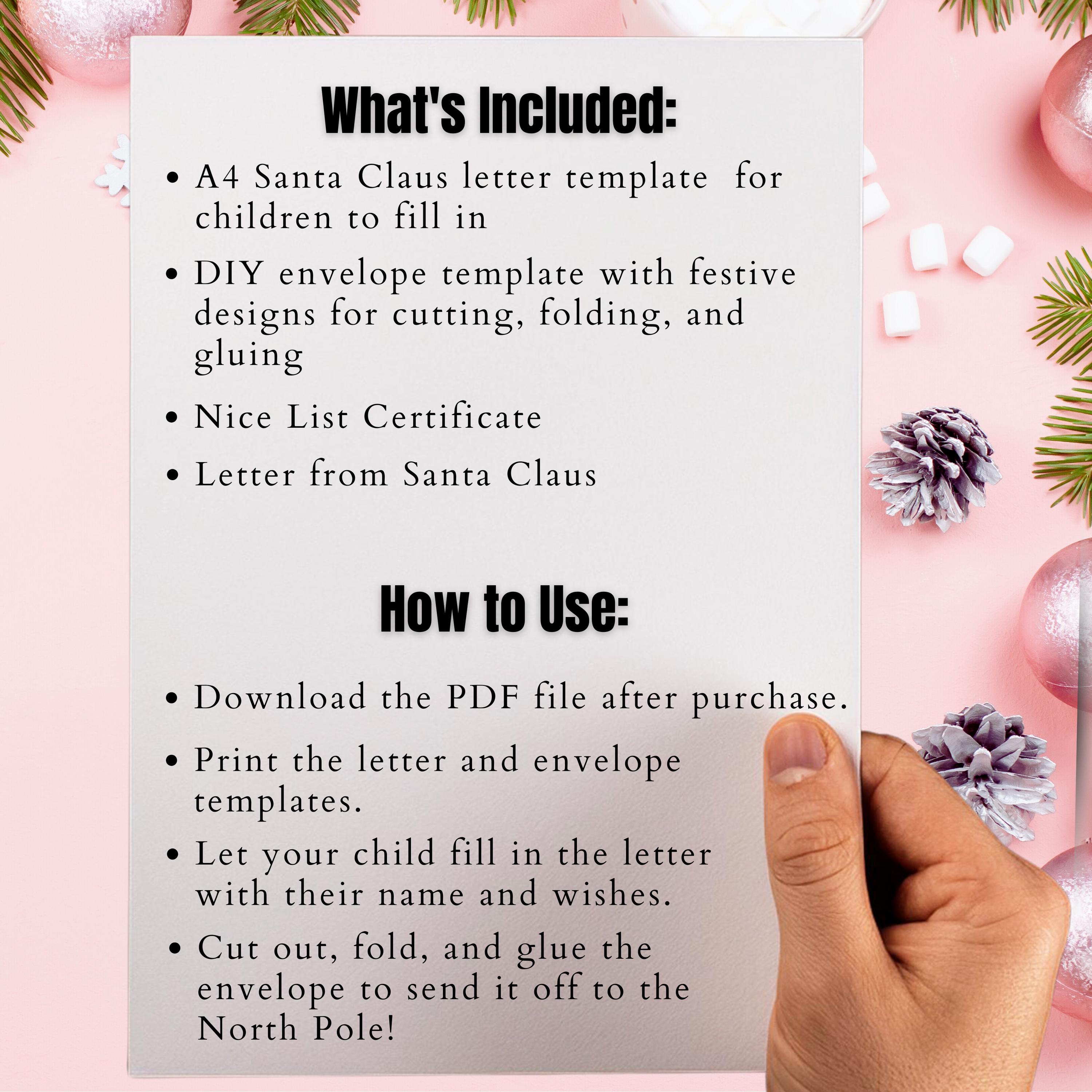 Letter to Santa Printable Pink Collection – Christmas Wish List ...