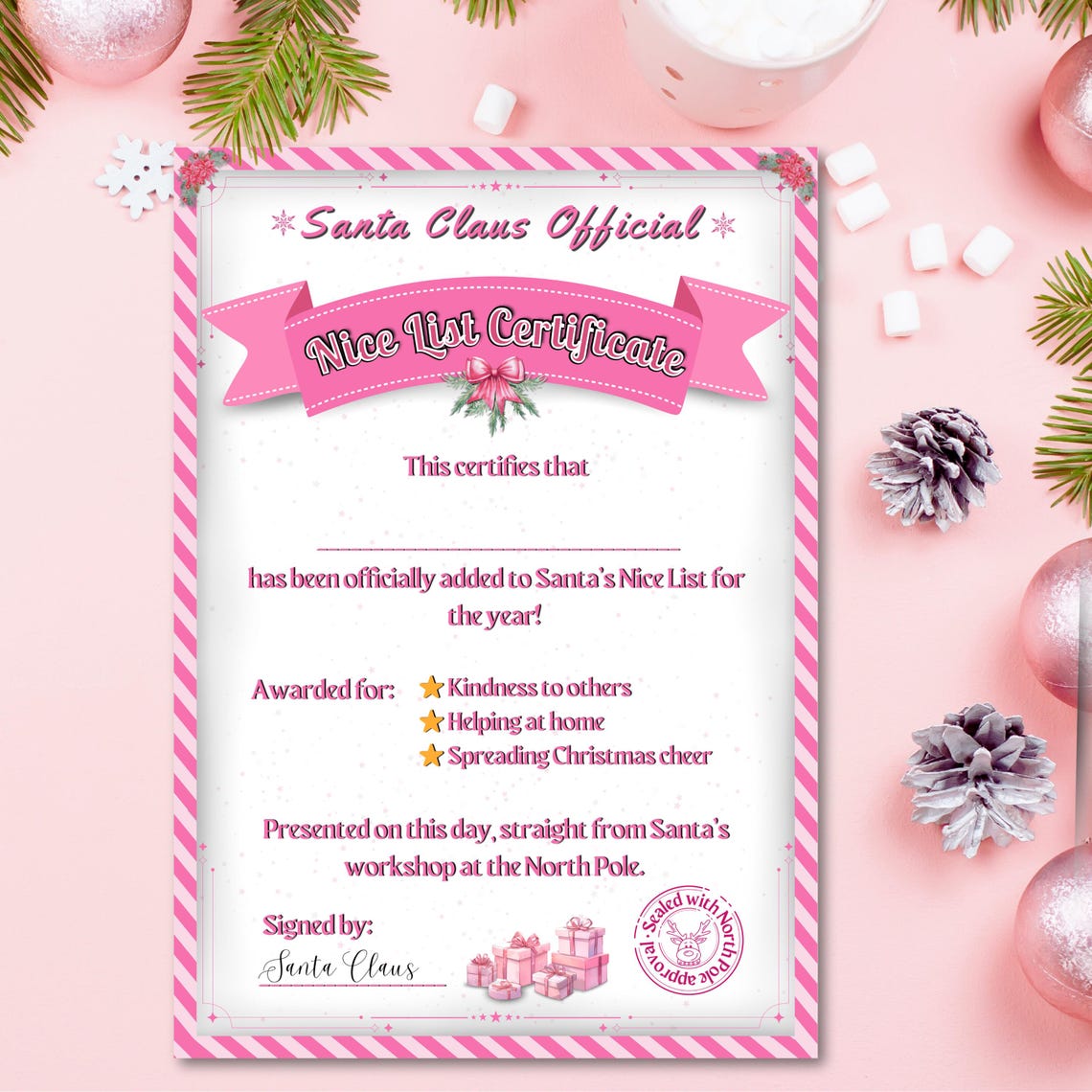 Letter to Santa Printable Pink Collection – Christmas Wish List ...