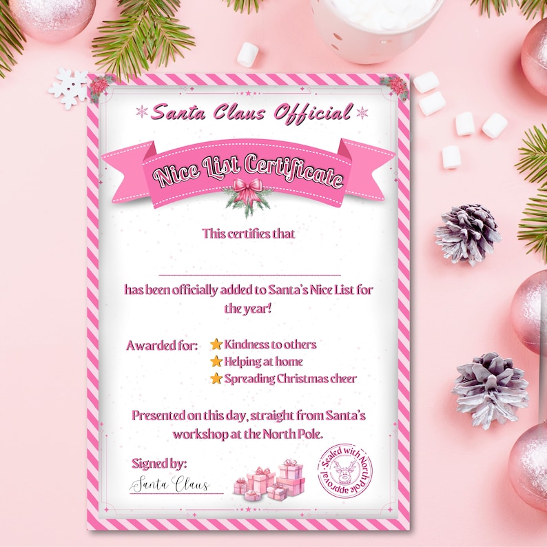 Letter to Santa Printable Pink Collection – Christmas Wish List ...