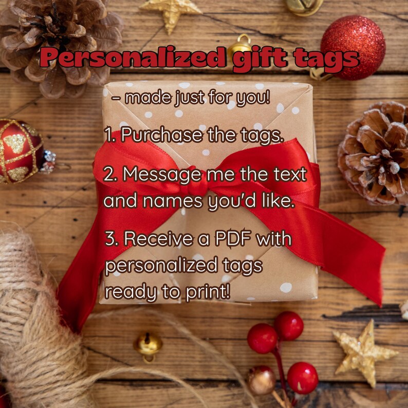 Personalized Christmas Gift Tags | Custom Printable Tags | Holiday Tags ...