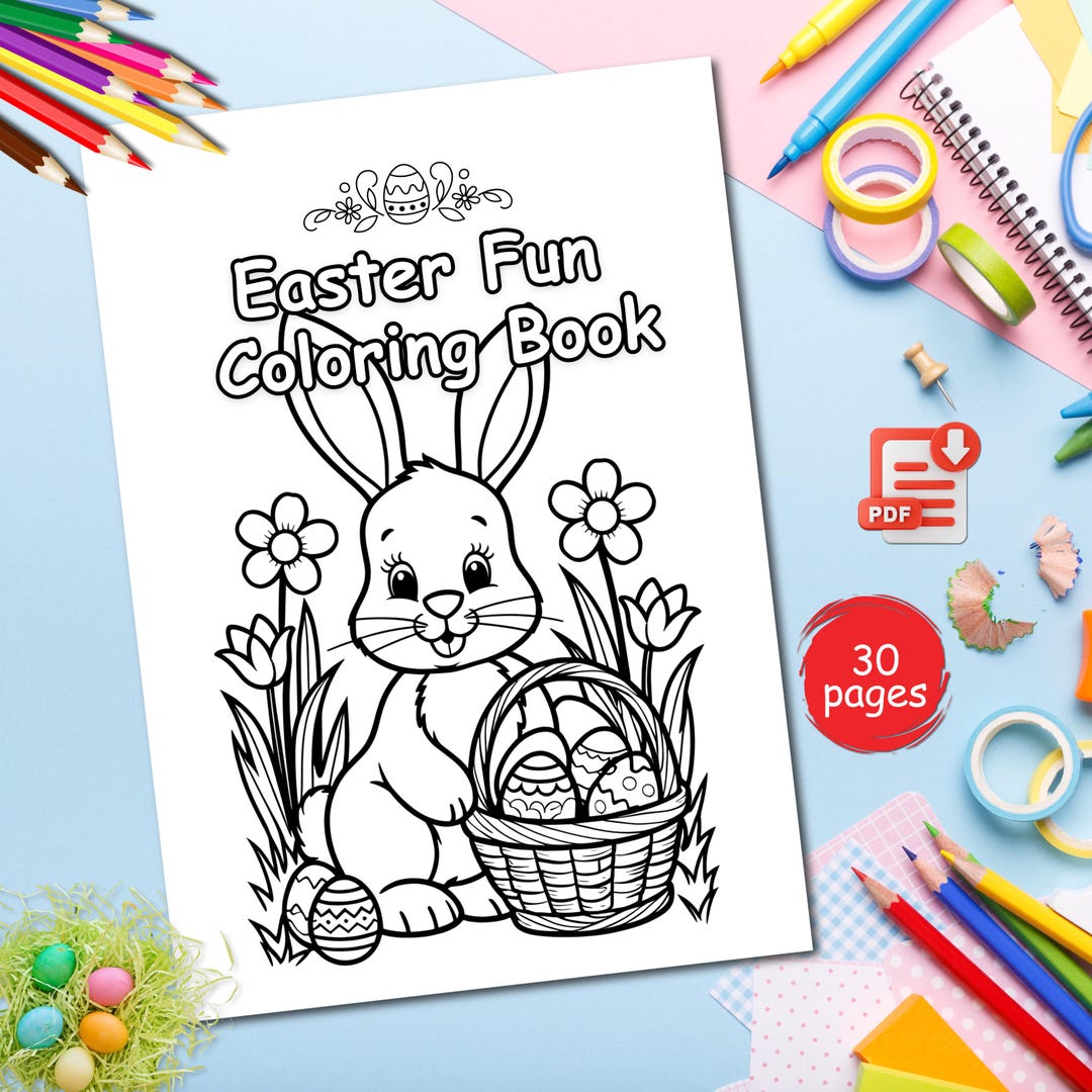 Easter Coloring Book for Kids – 30 Fun Pages With Easter Bunny, Chicks ...