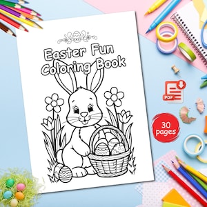 Easter Coloring Book for Kids – 30 Fun Pages With Easter Bunny, Chicks ...