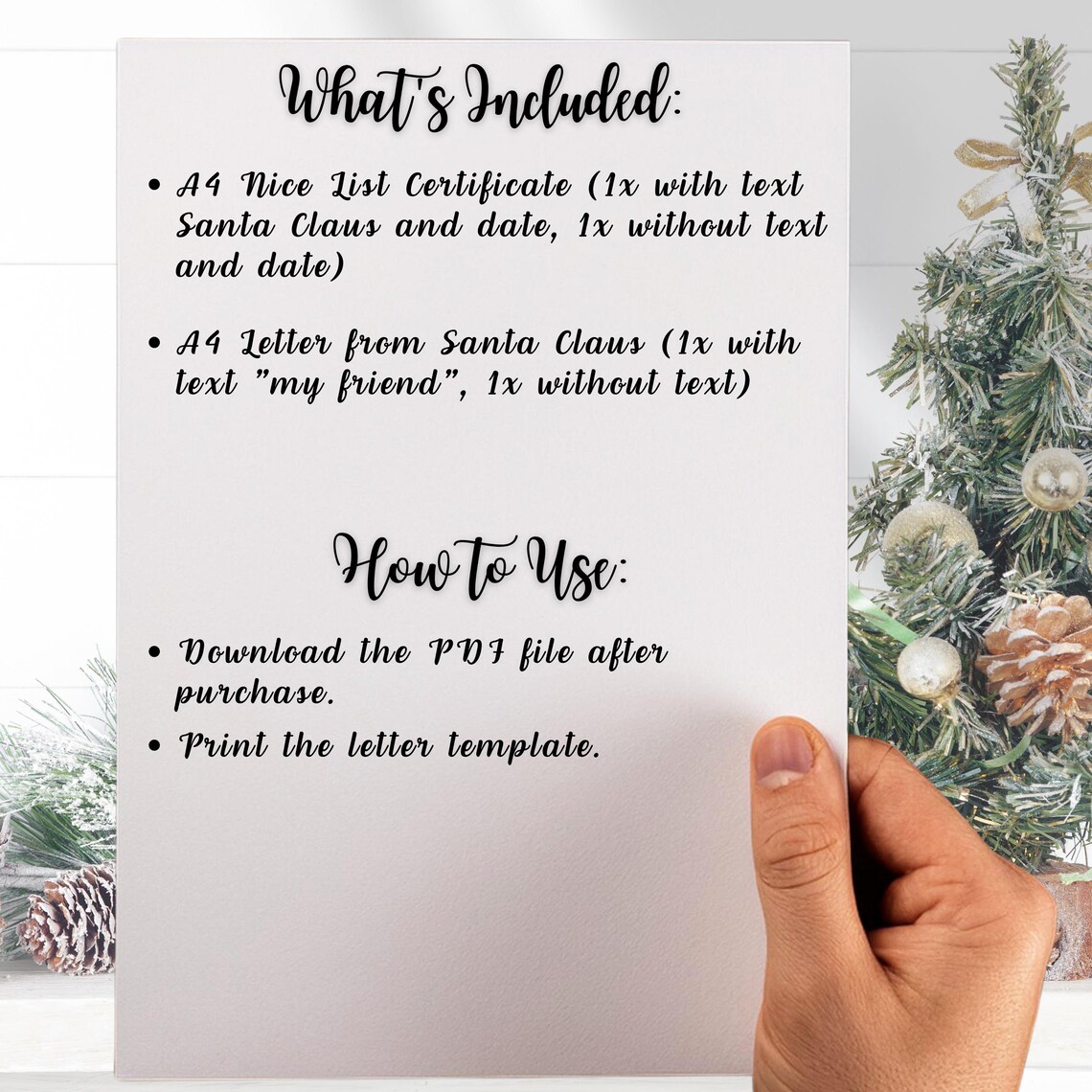 Personalized Nice List Certificate & Santa Letter – Digital Download ...