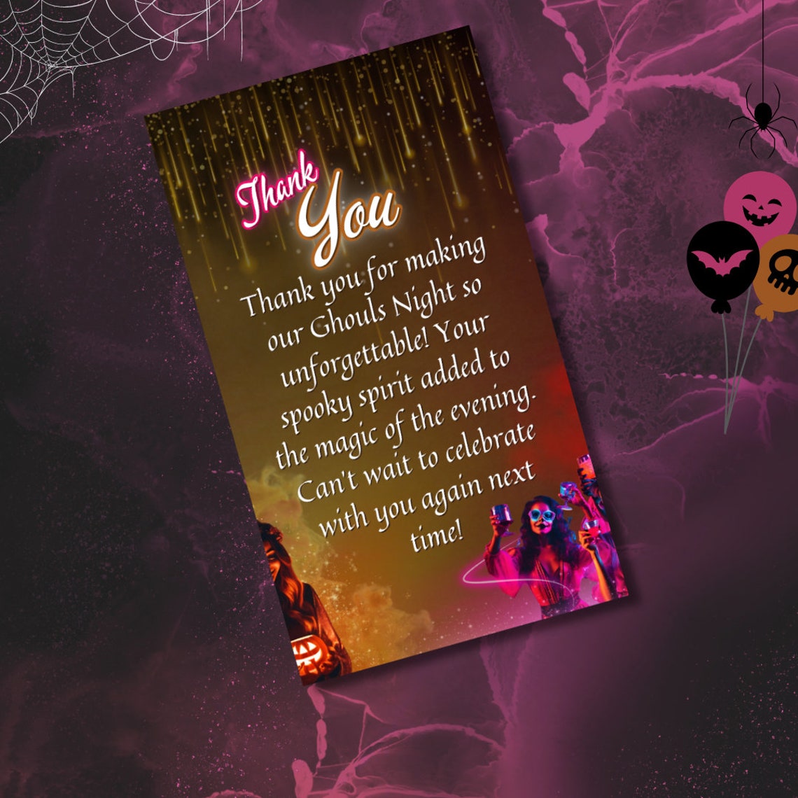 Editable Ghouls Night Halloween Party Invitation – Spooky Digital ...