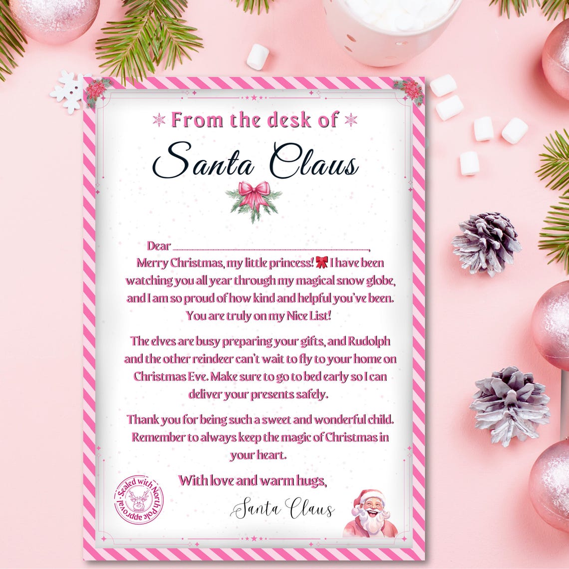 Letter to Santa Printable Pink Collection – Christmas Wish List ...