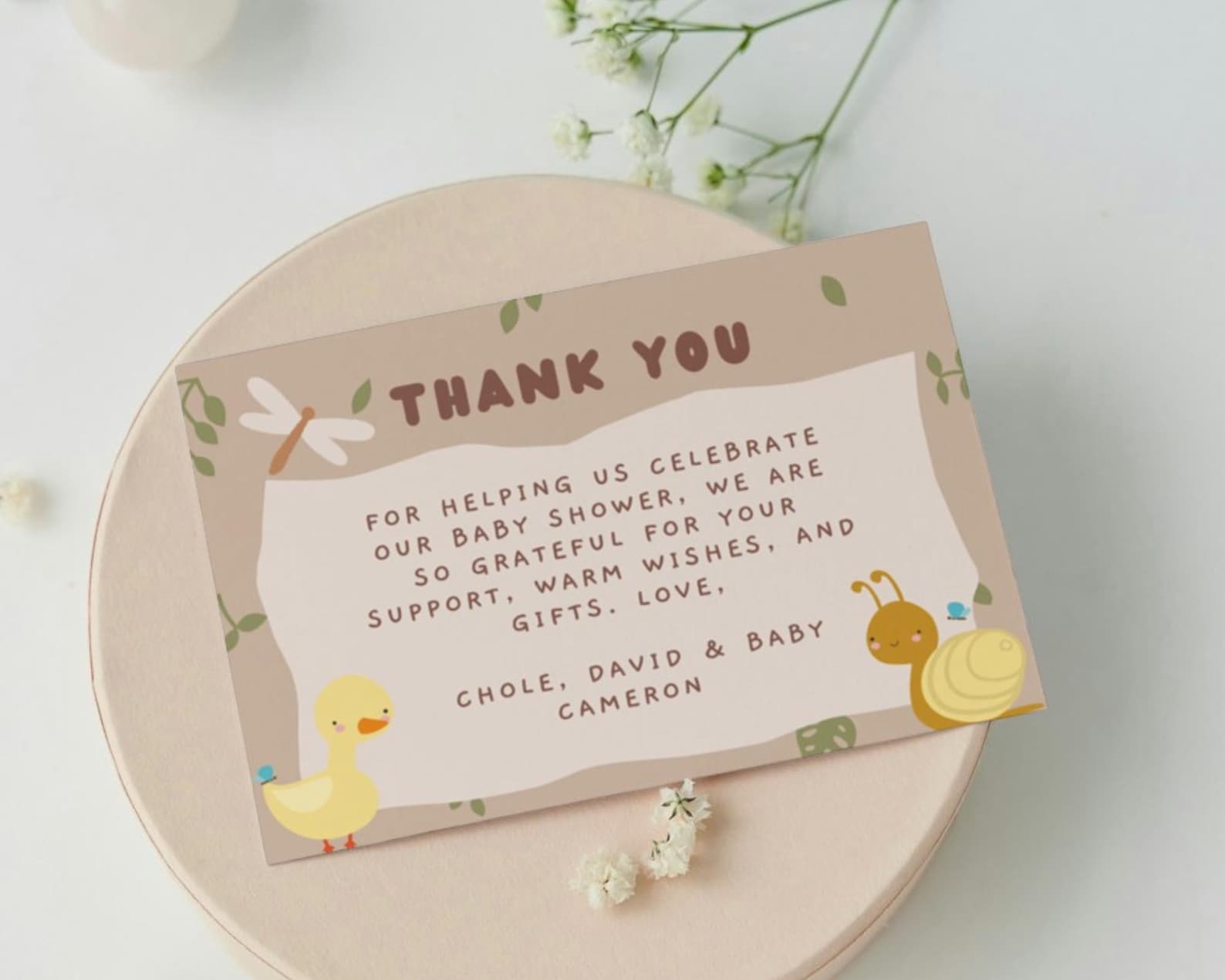 Baby Shower Thank You Card Editable Invitation Card Customizable Baby ...