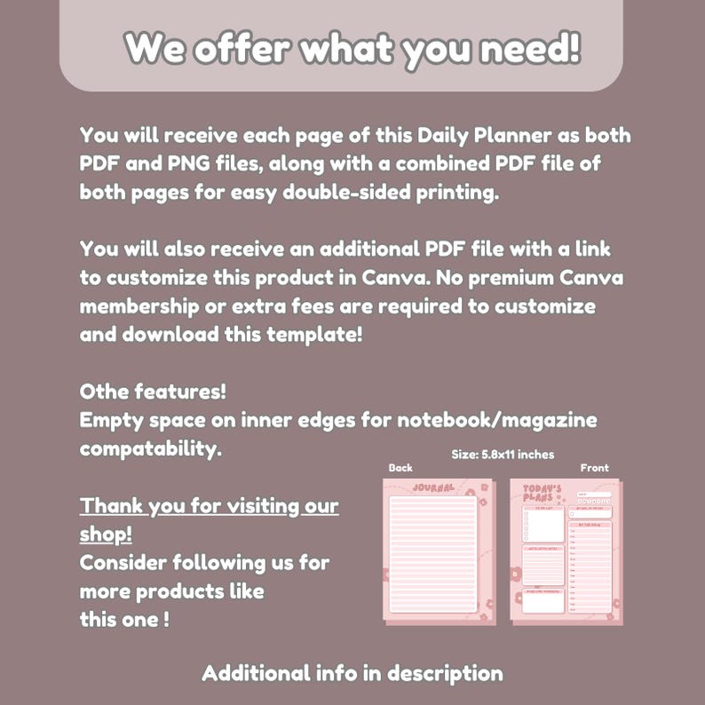 Cute Daily Planner for Productivity Printable Planner Kawaii Digital ...