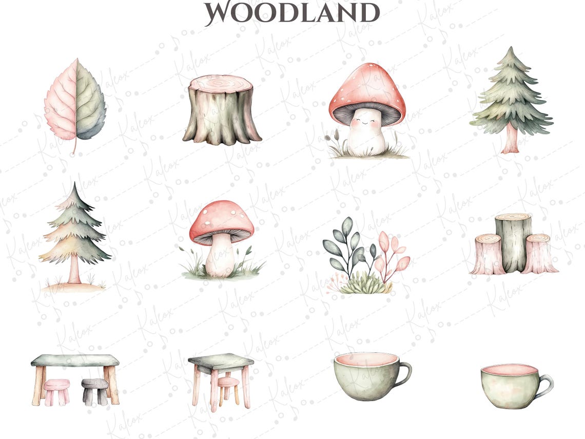 Woodland Animal Watercolor Clipart – Forest Animals for Nursery Decor ...