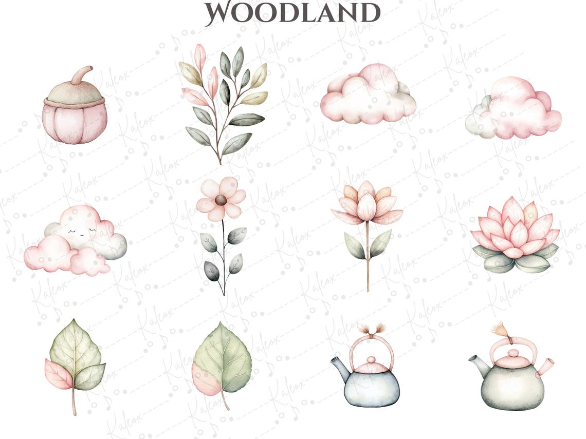 Woodland Animal Watercolor Clipart – Forest Animals for Nursery Decor ...