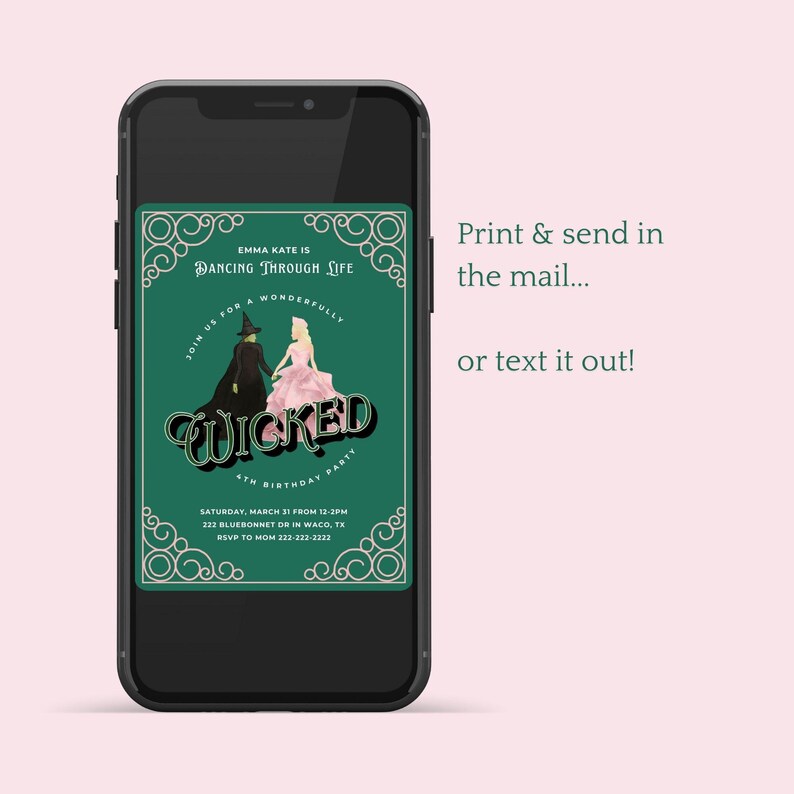 Wicked Birthday Invitation: 5x7 Canva Template (digital Download) - Etsy
