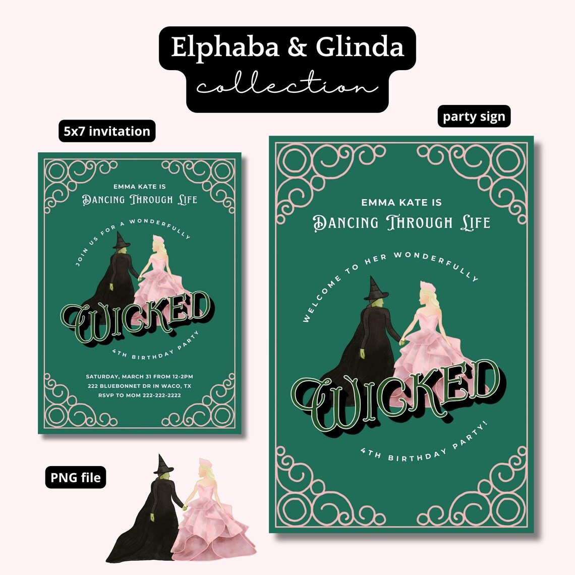 Wicked Birthday Party Sign Poster: Customizable Canva Template (digital ...
