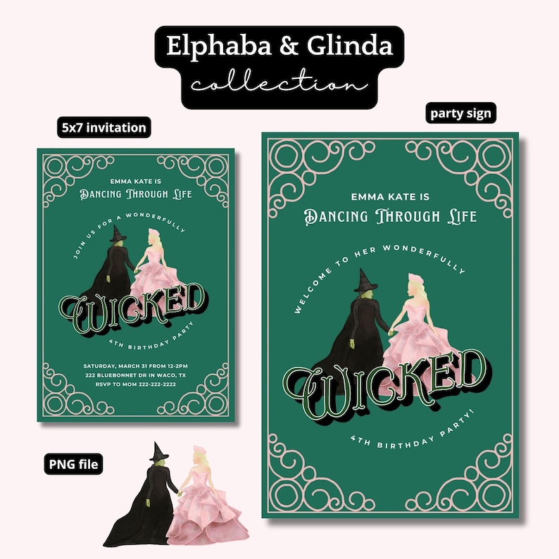 Wicked Birthday Party Sign Poster: Customizable Canva Template (digital ...