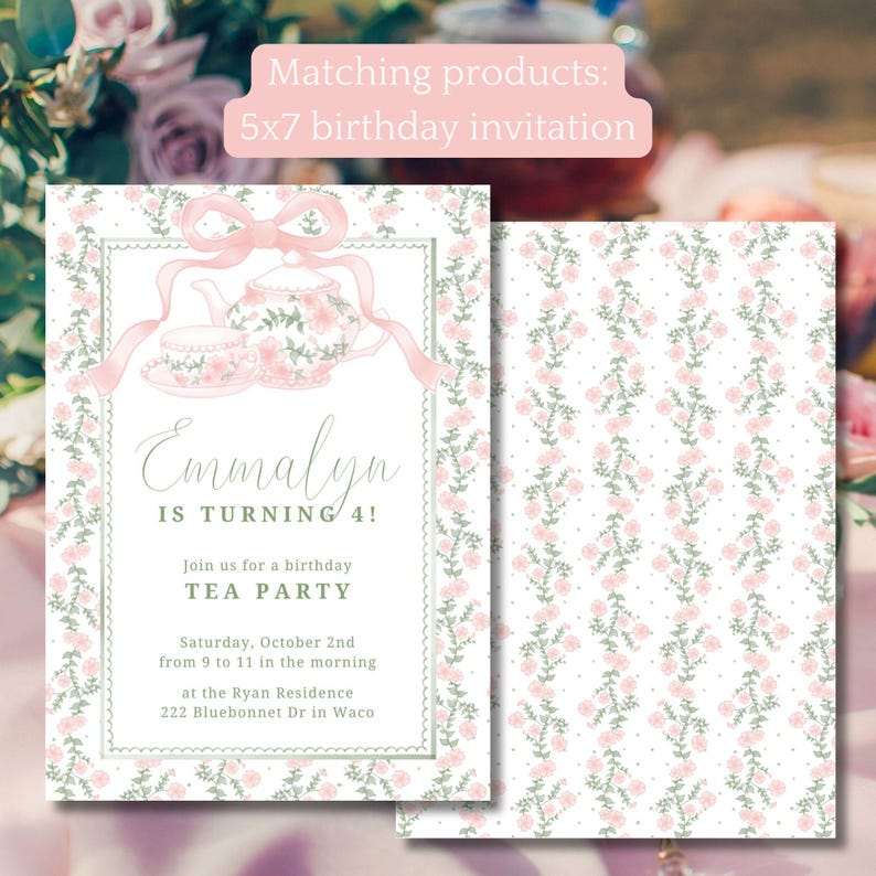 Tea Party Sign Poster: Customizable Canva Template (digital Download ...