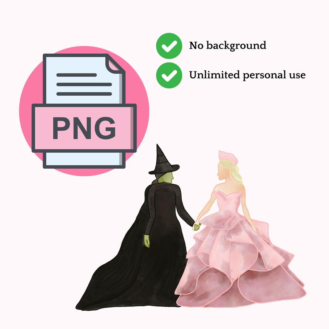 Elphaba & Glinda PNG Clipart: Wicked Party DIY (digital Download) - Etsy