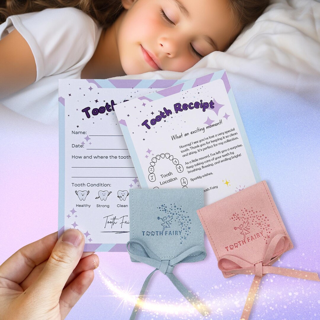 Tooth Fairy Receipt Cards & Pouches: Kids Lost Tooth Keepsake (22-pack ...