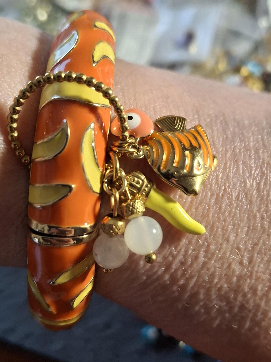 Beautiful Rigid Spring Ring of Very High Quality, With Orange and ...
