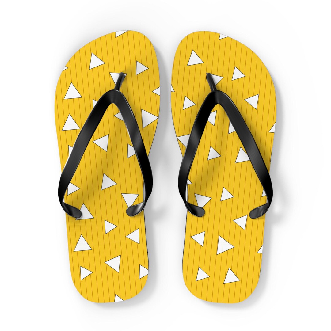 Anime-inspired Yellow Flip Flops | Kawaii Triangle Sandals | Japanese ...