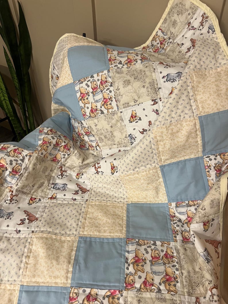 Winnie the Pooh Baby Quilt Winnie the Pooh Nursery Bedding Cute, Cozy, & Perfect Gift for ...