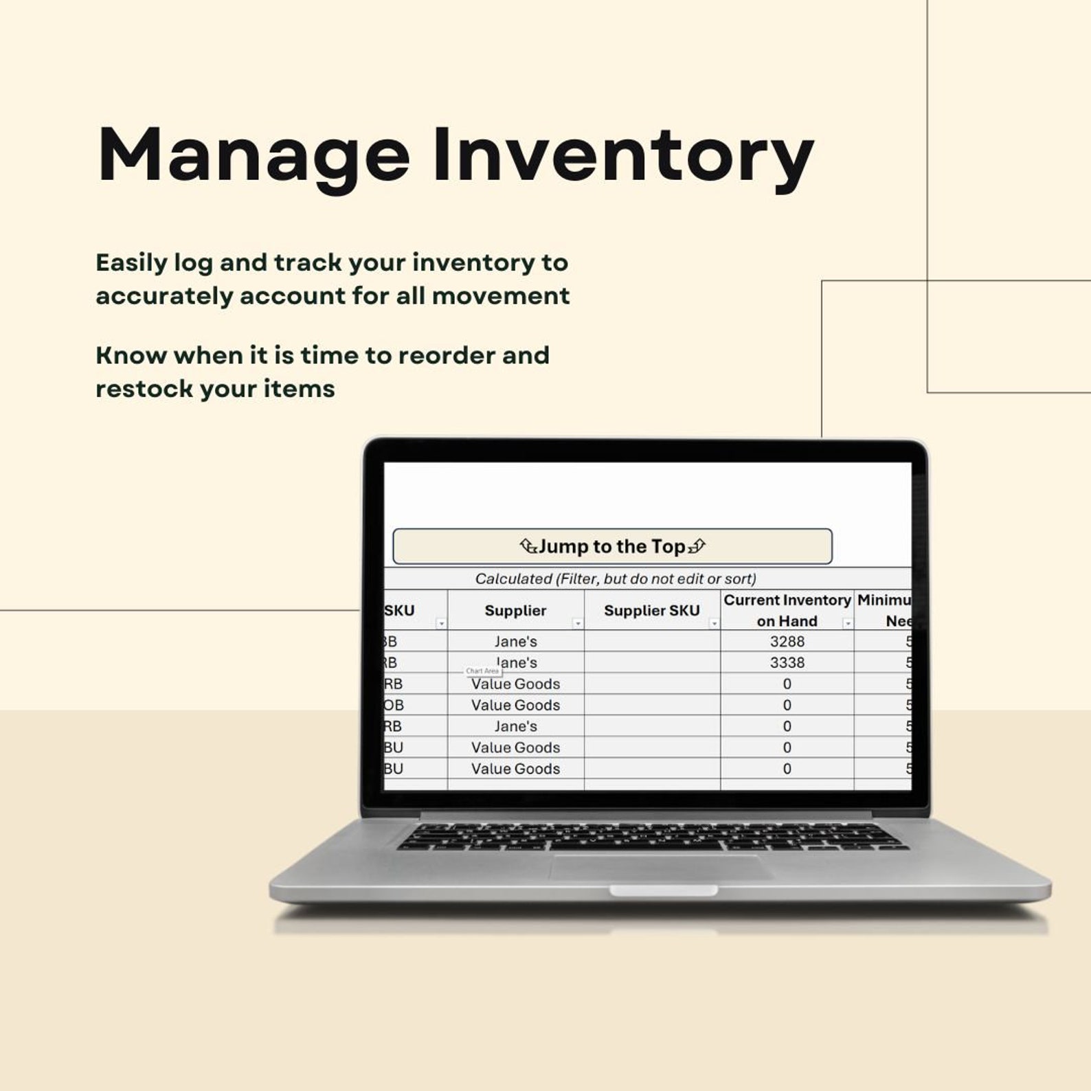 Inventory Tracker, Excel Inventory Planner, Sales Tracking Log ...