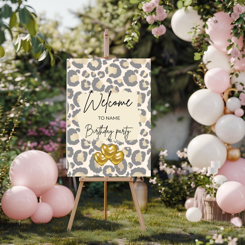 Leopard Print Party Welcome Board 42cm X 59.4cm - Etsy