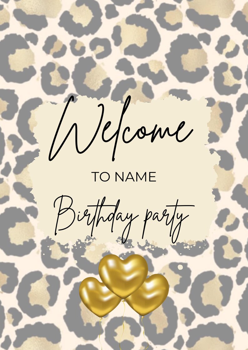 Leopard Print Party Welcome Board 42cm X 59.4cm - Etsy
