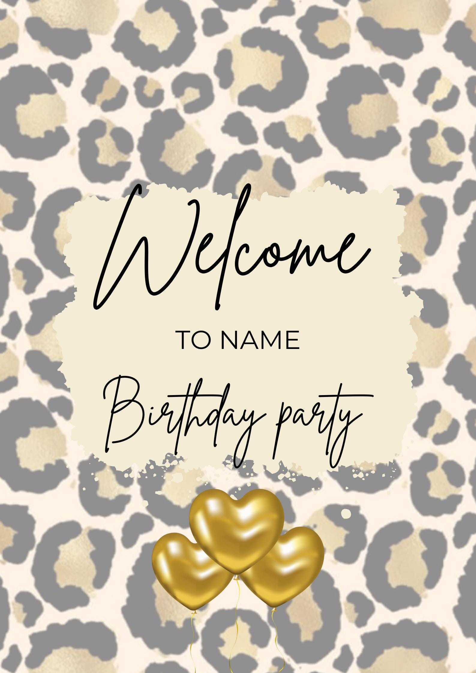 Leopard Print Party Welcome Board 42cm X 59.4cm - Etsy