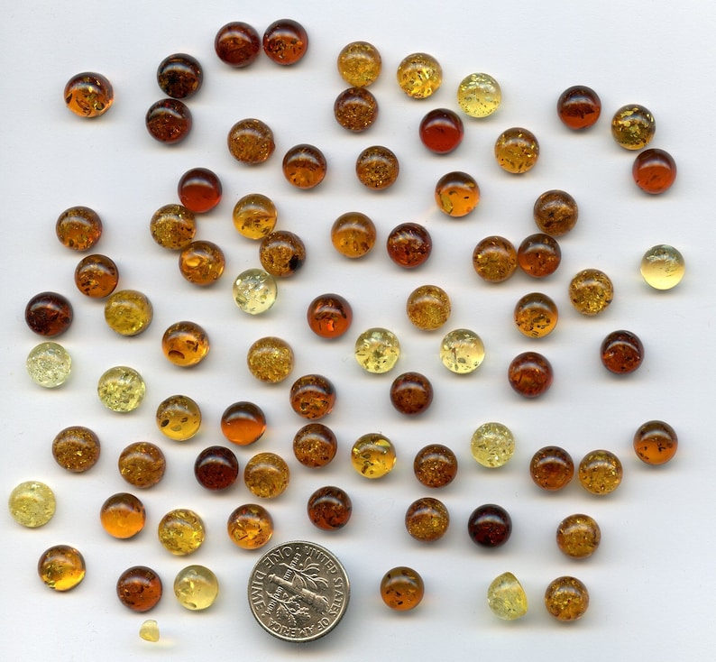 AMBER Natural Baltic Amber ONE 8mm Round Cabochon Sopot Poland - Etsy