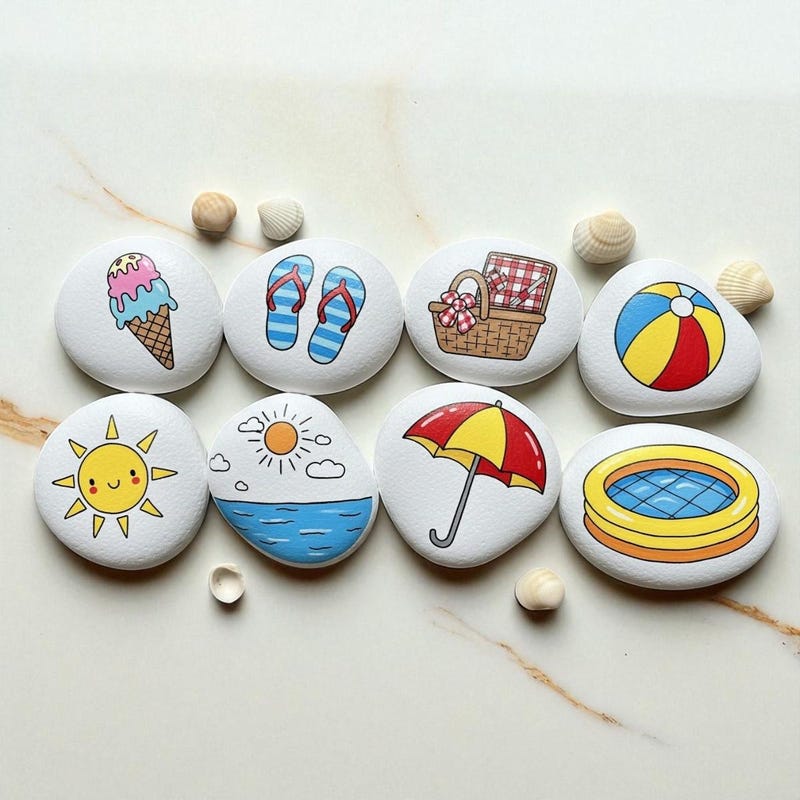 Painted Beach Rock - Etsy