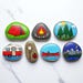 Camping Painting Stones Set, Hand Painted Rocks for Outdoor Adventure ...