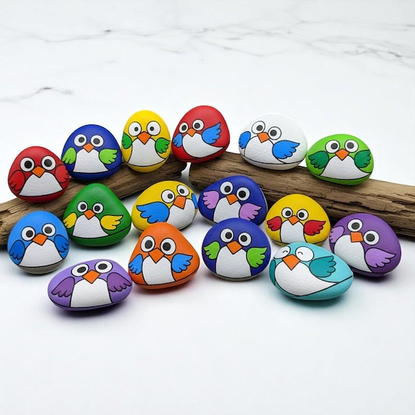 Cartoon Painted Rocks - Etsy