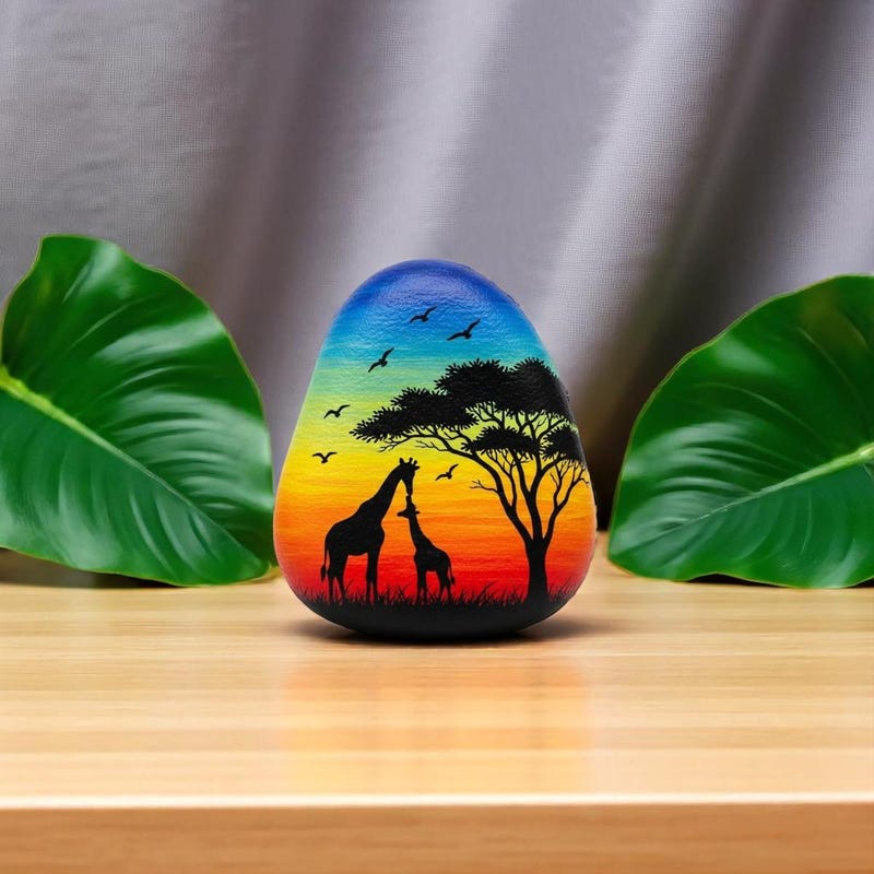 Painted Rock Giraffe - Etsy