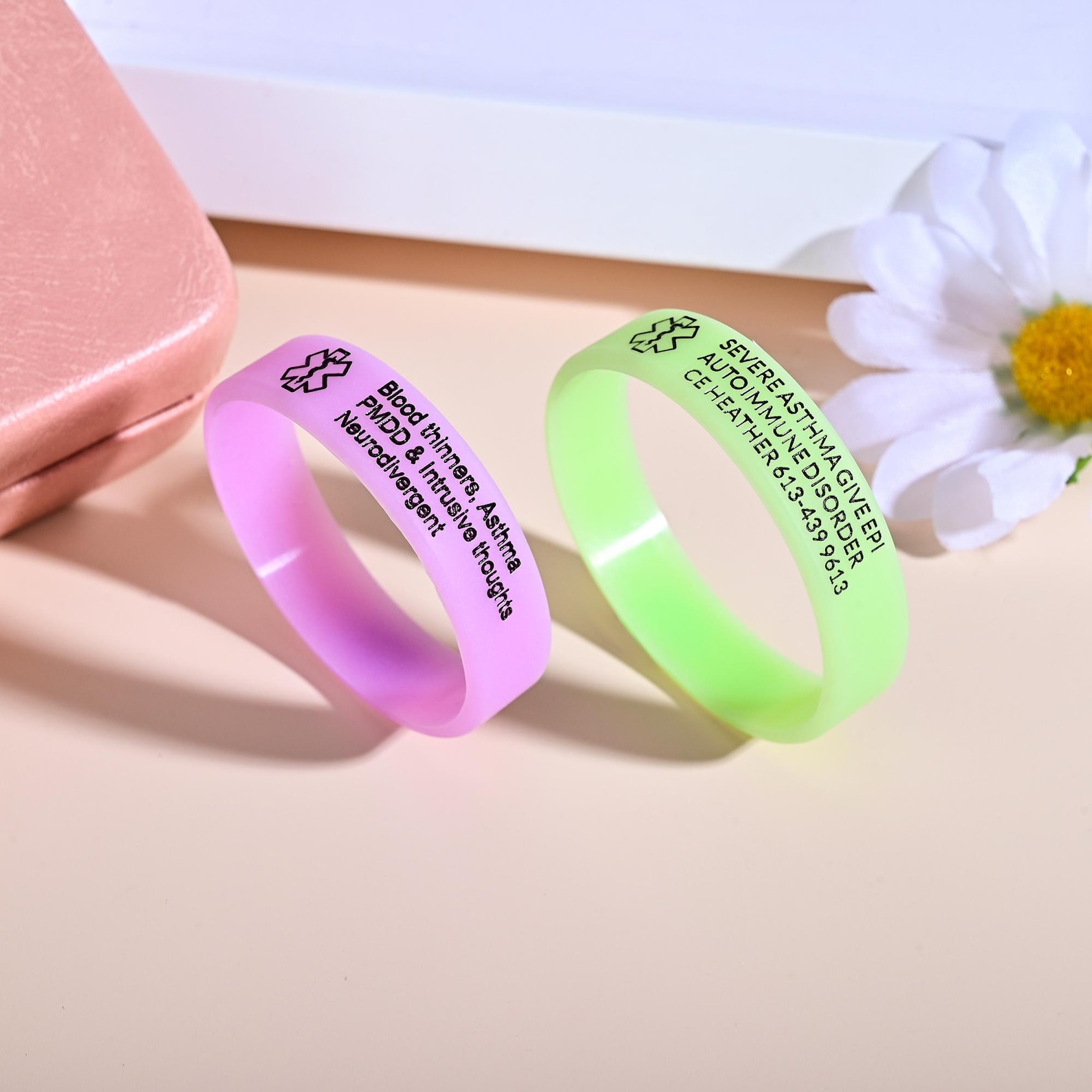 Custom Medical Alert Bracelet, Child ID Bracelet, Luminous Medical ID ...