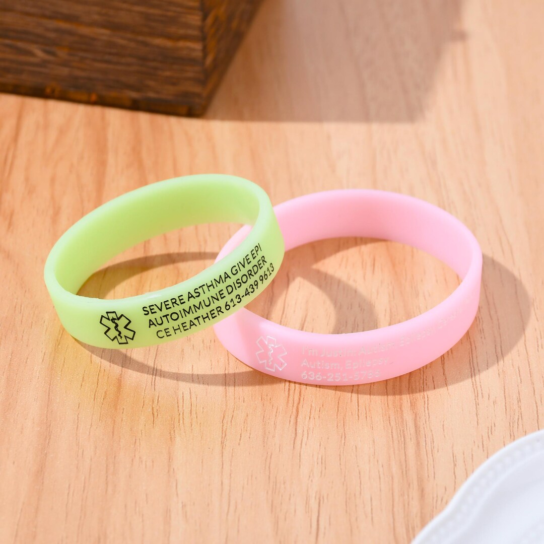 Luminous Medic ID Bracelet, Silicone Medical Alert Bracelet, Free ...
