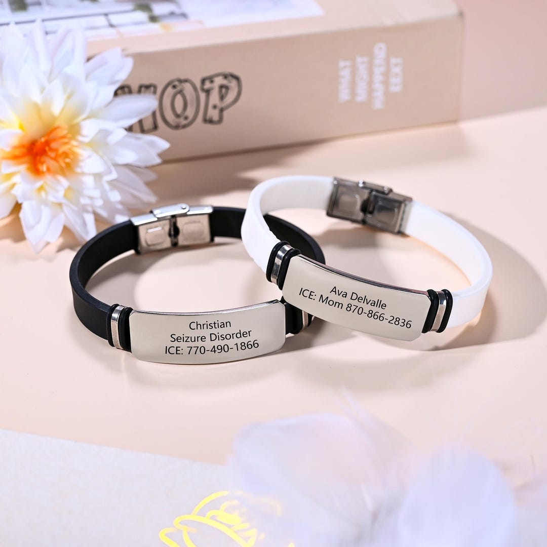 Custom Medical Alert Bracelet, Medic ID Bracelets, Silicone Medical ...