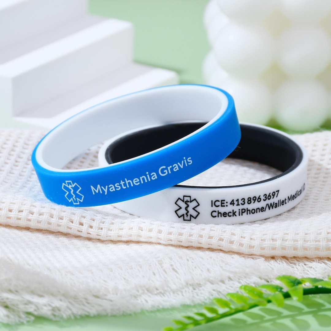 Custom Silicone Medical Alert Bracelet, Double Layer Medical ID ...