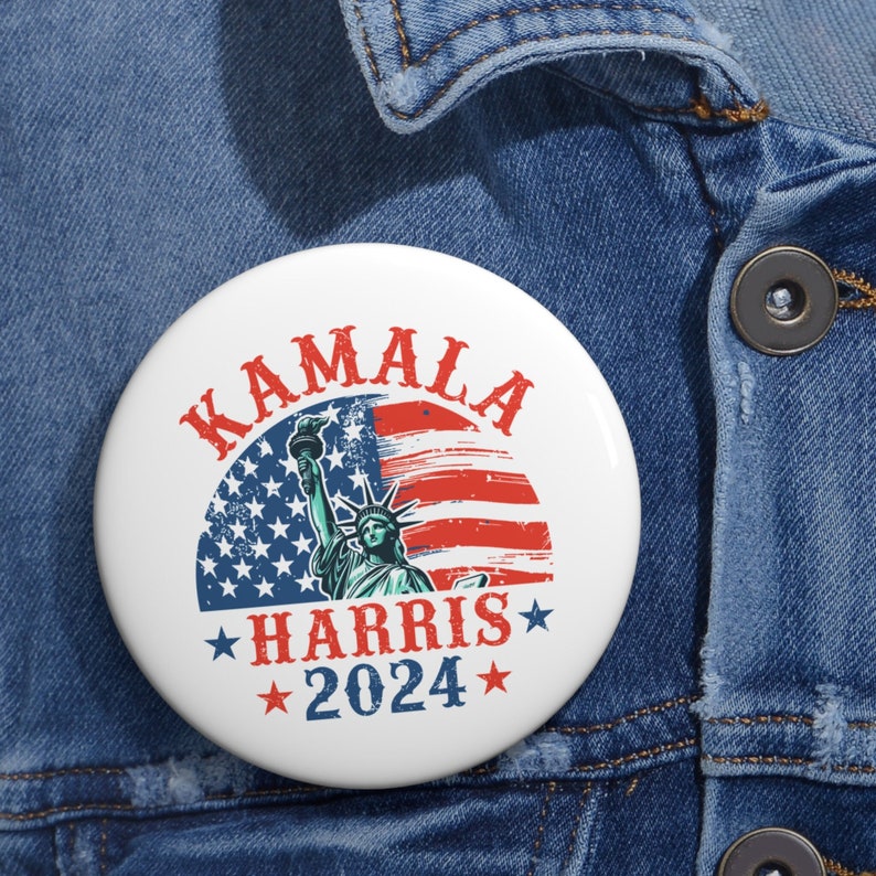 Patriotic Kamala Harris Custom Pin Buttons for Election 2024 President ...