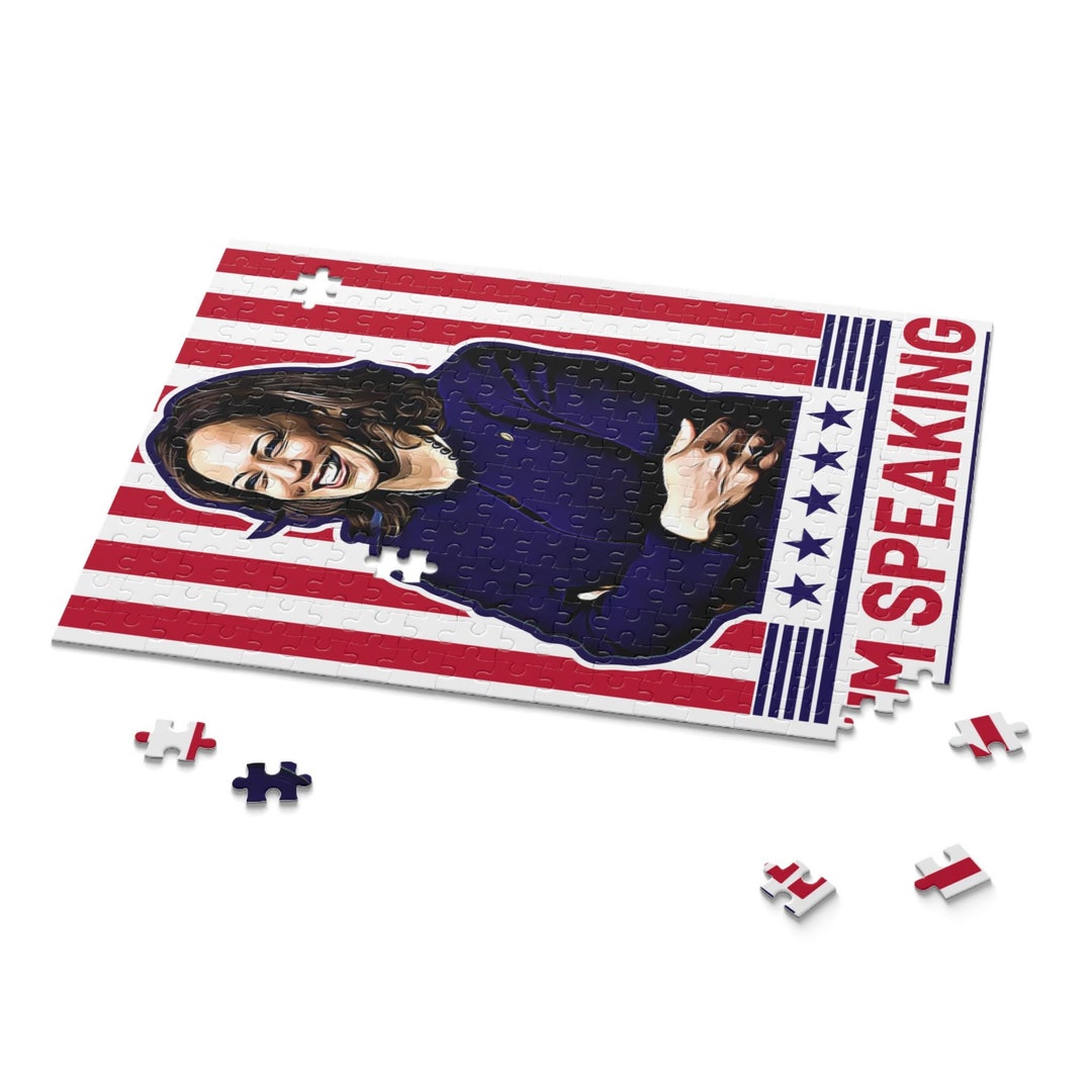 Kamala Puzzle, Kamala Harris I'm Speaking Patriotic Puzzle Jigsaw ...