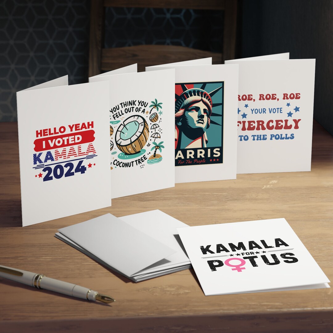 Kamala Harris Greeting Card Set of Five Election 2024 Cards Women ...