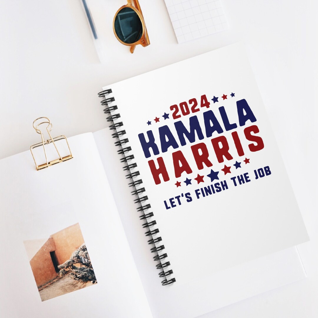 Kamala Harris Spiral Notebook Election 2024 Custom Work School Notebook ...