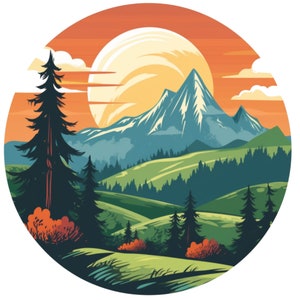 Mountain View Clipart Printable Pictures - Etsy
