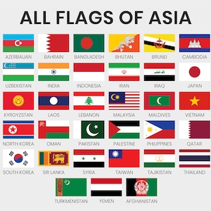 Asian Heritage Month Flags: 43 Countries Printable (digital Download ...