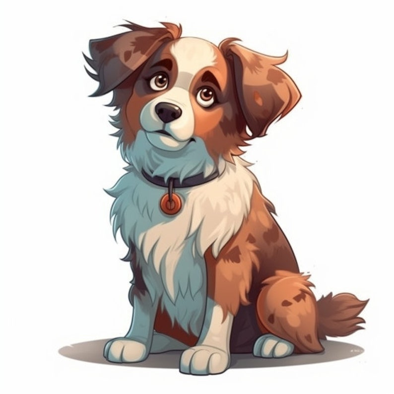Aussie Clip Art, JPG,SVG and PNG Cute Dog Clipart, Australian Shepperd ...