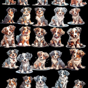 Aussie Clip Art, JPG,SVG and PNG Cute Dog Clipart, Australian Shepperd ...